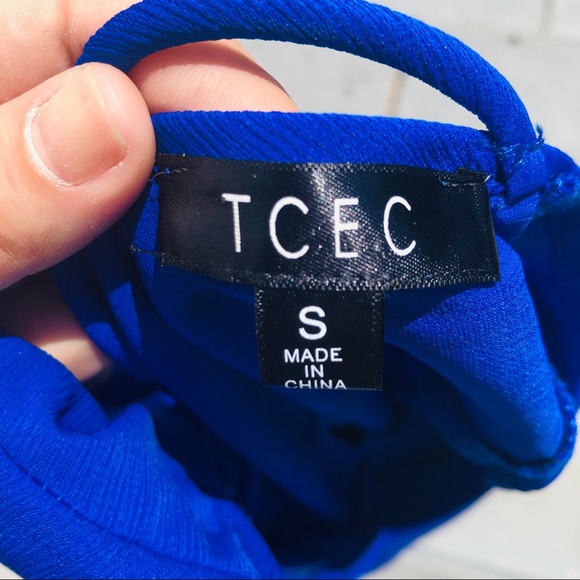 TCEC | Dresses | Tcec Bell Sleeve Dress Small Royal Blue V Neck | Poshmark